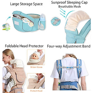 Ergonomic Baby Hip Seat Carrier Baby Waist Stool for Newborn Child Infant Toddler with Cool Air Mesh Windproof Babyhood Comfortable Insert (Pink)