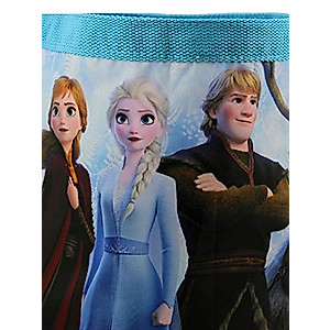 Disney Frozen 2 Elsa Anna Girls Collapsible Gift Basket Bucket Tote Bag (One Size, Blue/Purple)
