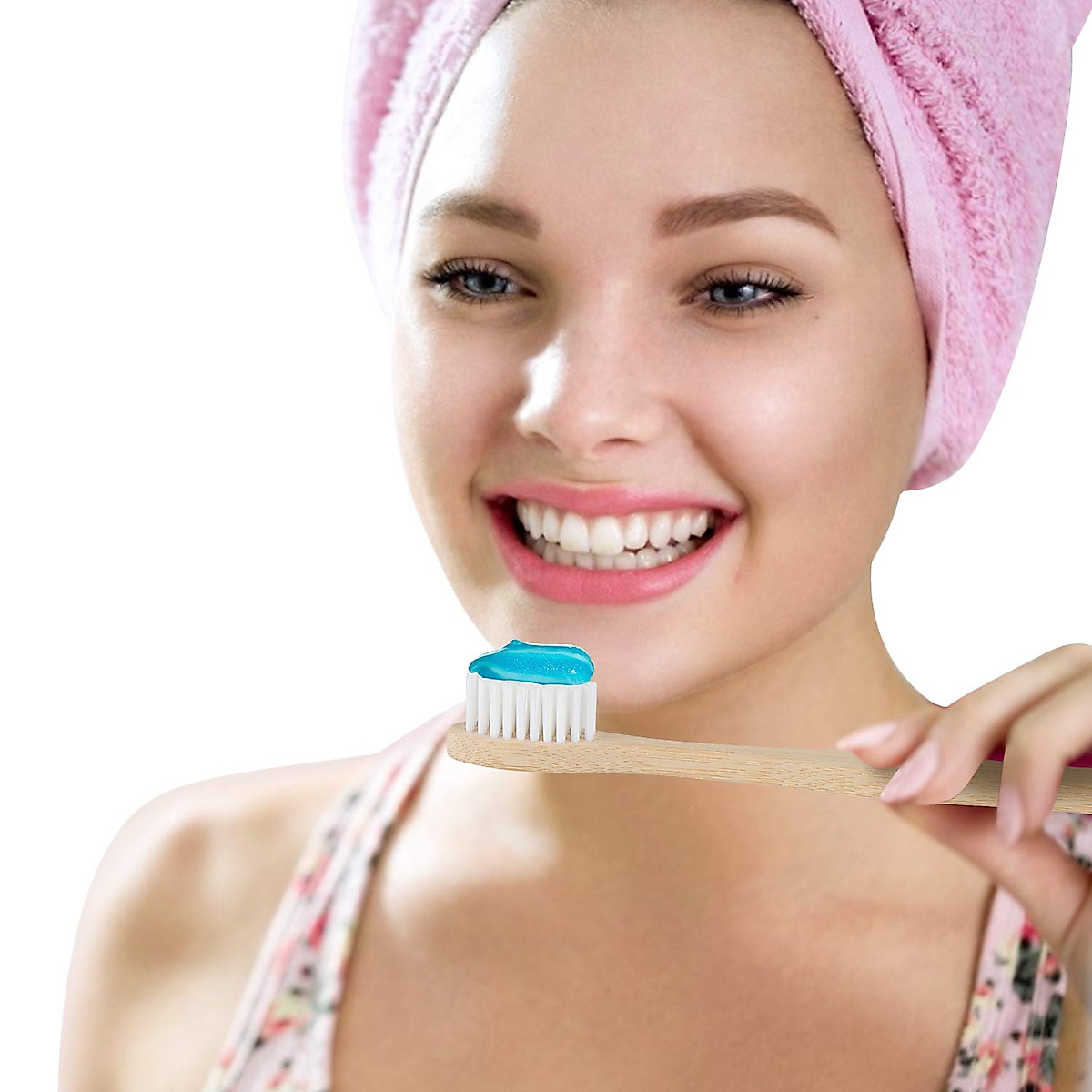 Jet Goose Bamboo Toothbrush Set | 4 Natural Eco- Friendly Biodegradable Bamboo Toothbrushes | BPA Free | Soft White Nylon Bristles