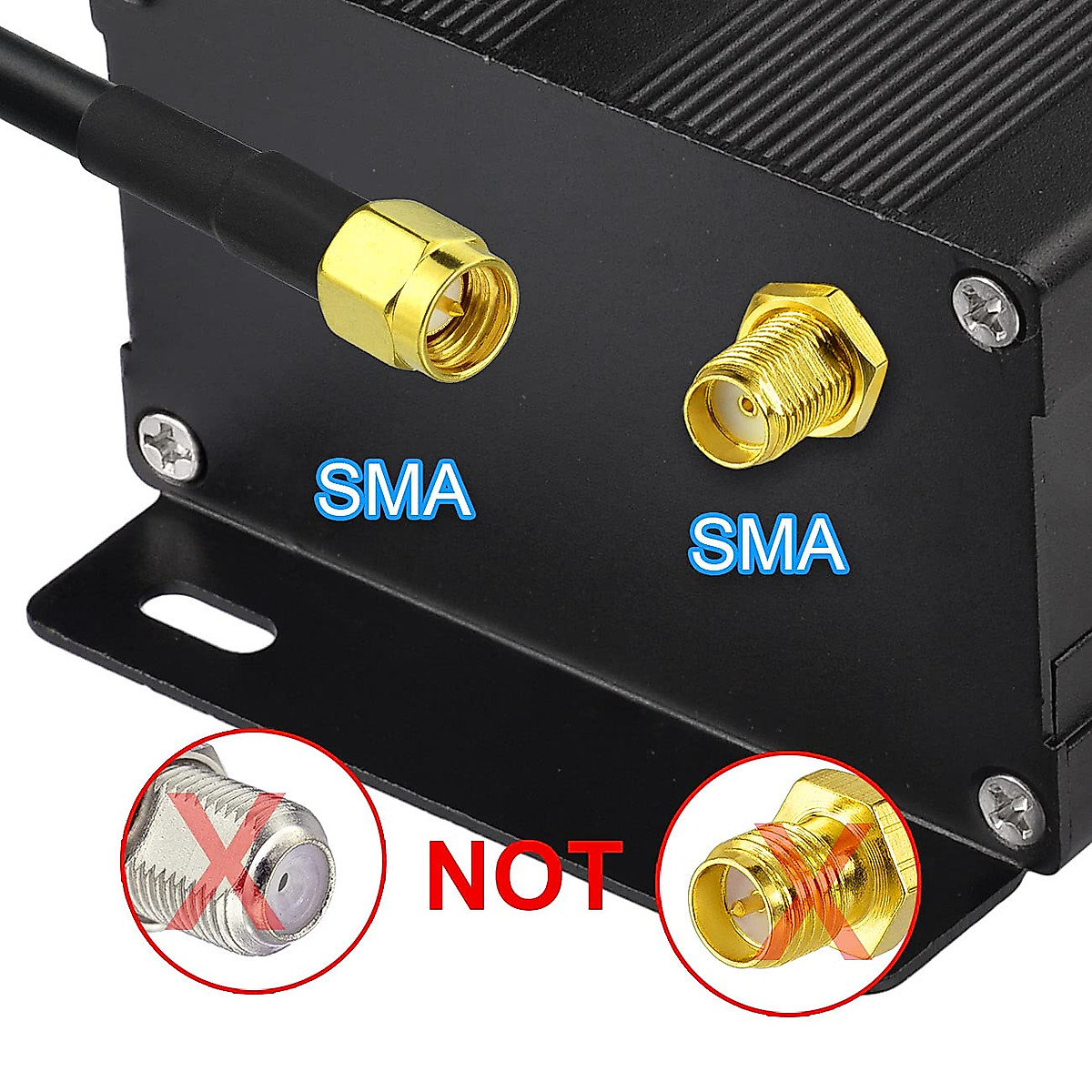 Superbat SMA Splitter Cable SMA Male to Dual SMA Female Cable (V Type,12 inches) for SMA 4G LTE Antenna Splitter 2 in 1 Out