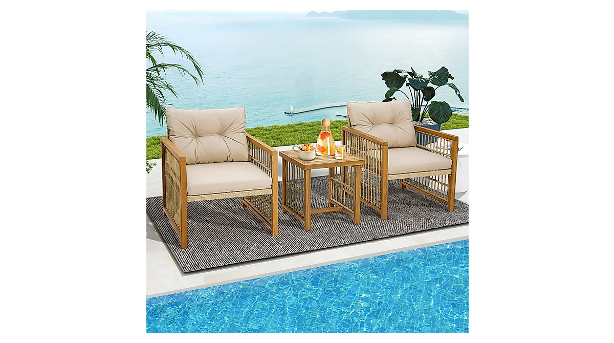 HAPPYGRILL 3-Piece Patio Furniture Set for Relaxation