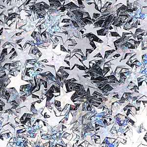 Star Confetti Sprinkles Table Confetti Glitter Confetti Silver Metallic Confetti Gold Confetti for Christmas Wedding Birthday Decoration 60g(silver)