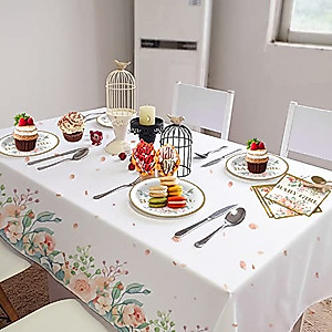 3 Pack Floral Baby Shower Decorations For Girl，Rectangular Plastic Party Tablecloths with Pink Floral Patterns( 108"x54"）,Table Cover for Birthdays,Weddings,Tea Party and Girl Baby Shower Decorations