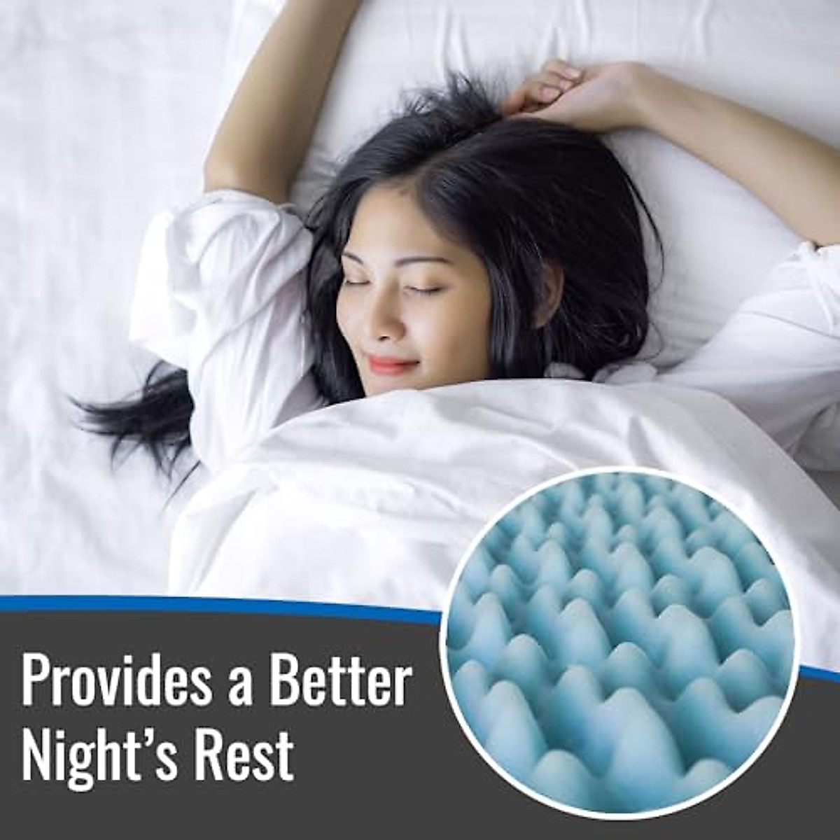 DMI Foam Mattress Topper, Egg Crate Foam Pad, Mattress Pad and Bed Topper for Support, Air Circulation, Pressure Relief and Weight Distribution, Twin Size Mattress, 33 x 72 x 3