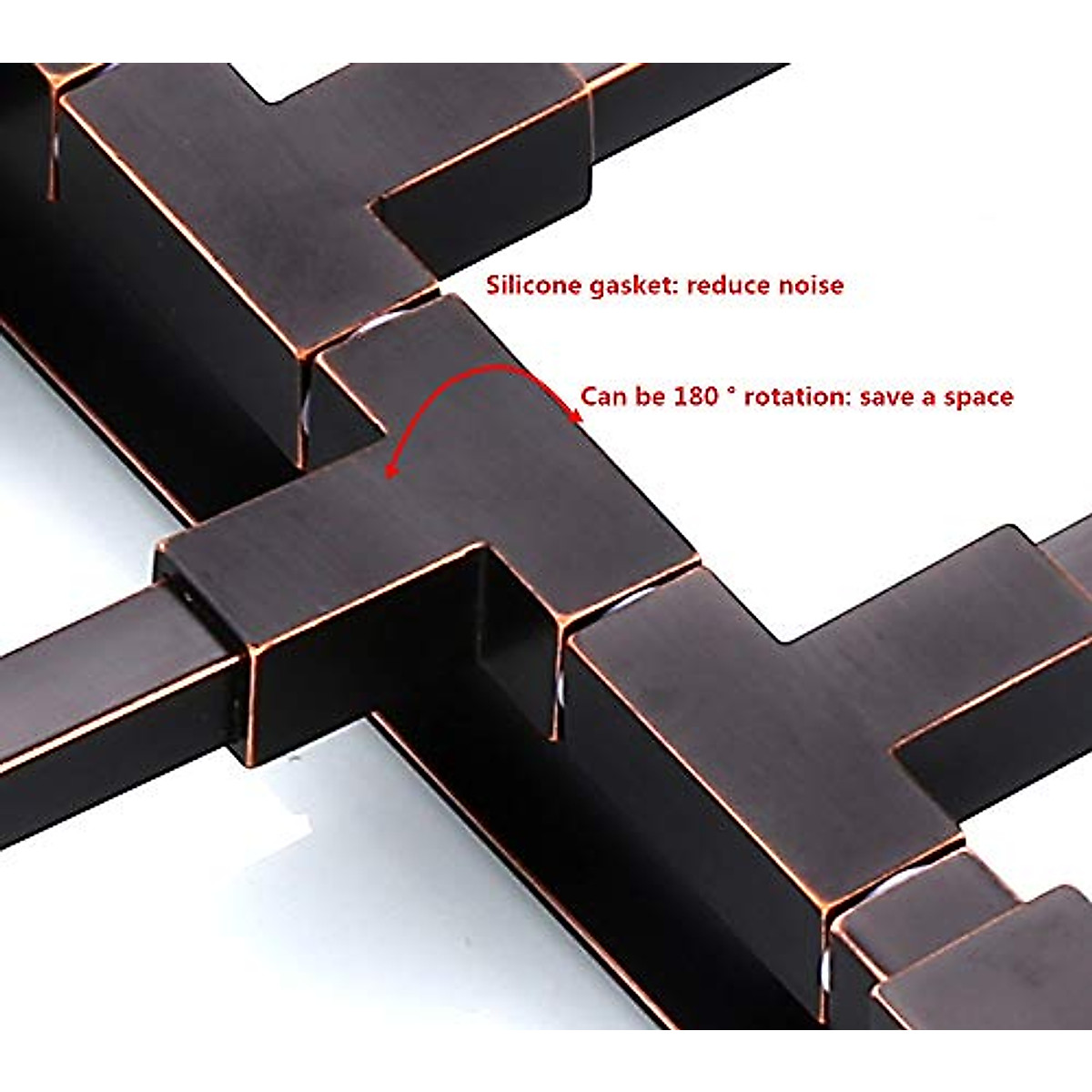 ELLO&ALLO Oil Rubbed Bronze Towel Bars for Bathroom Wall Mounted Swivel Towel Rack Holder with Hooks 4-Arm