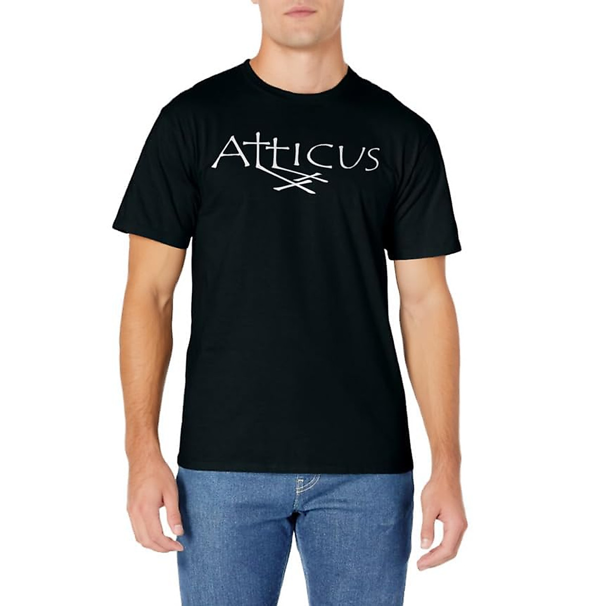 ATTICUS Double Cross T Shirt (White Print)