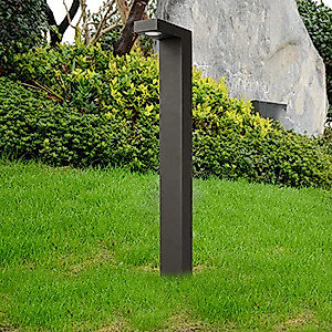 Inowel Light Outdoor Landscape Pathway LED Lights Modern Wired Driveway Lighting Decorative Bollard Lamp IP54 Waterproof Grey for Walkway Patio Garden,23.6In 120V