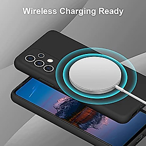 Gueen Compatible with Samsung Galaxy A53 5G Case, Premium Liquid Silicone, with [Camera Protection] [Soft Anti-Scratch Microfiber Lining] Full Body Shockproof Protective Phone Case - Black