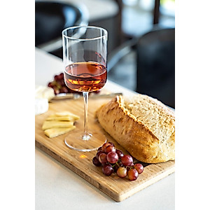 Aspen & Birch - Modern Wine Glasses Set of 4 - Red Wine Glasses or White Wine Glasses, Premium Crystal Stemware, Long Stem Wine Glasses Set, Clear, 15 oz, Hand Blown Glass Crafted by Artisans