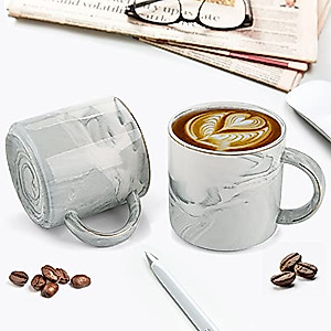 Youeon 4 Pack 12 Oz Marble Coffee Mugs, Ceramic Coffee Mugs, Tea Cups Coffee Cups Mugs Gift for Coffee, Milk, Cocoa, Drink, Birthday, Party, Mother's Day, Valentine's Cup, Grey