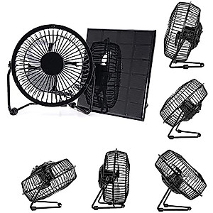 Solar Panel Fan, 5W USB Powered Mini Portable Outdoor Cooling Fan Free Energy for Home Chicken House RV Car Gazebo Ventilation System