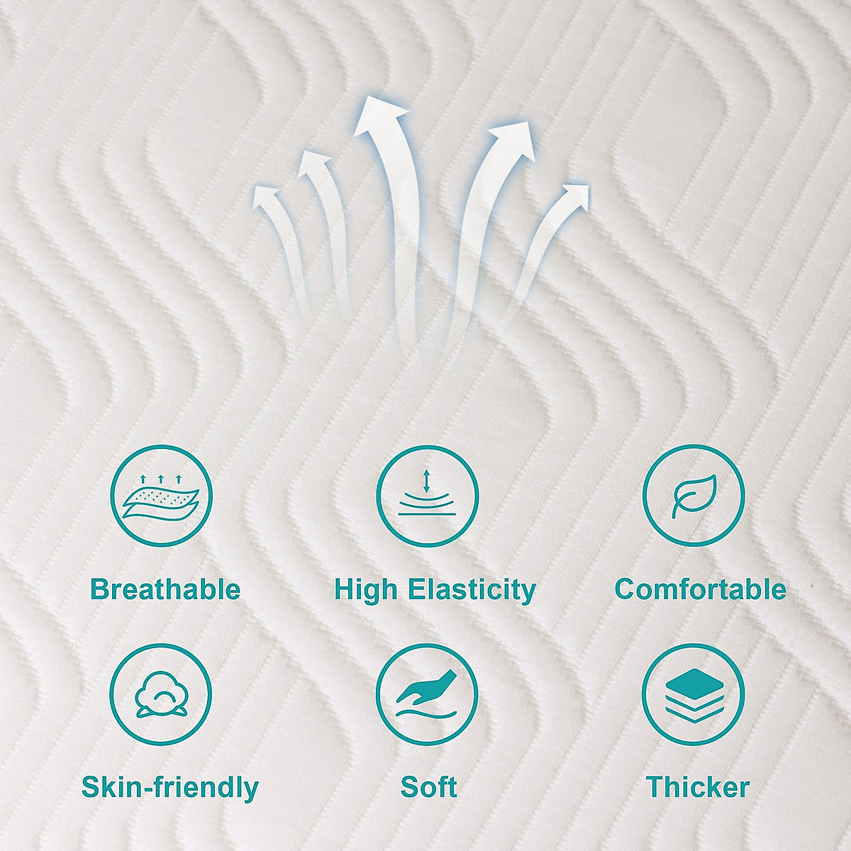 TOLEAD Bed Inclined Wedge Pillow, 7.5 Inch Bed Incline Mattress Topper, Wedge Mattress Elevator for Acid Reflux, Post Surgery, Anti-snoring, Queen, White