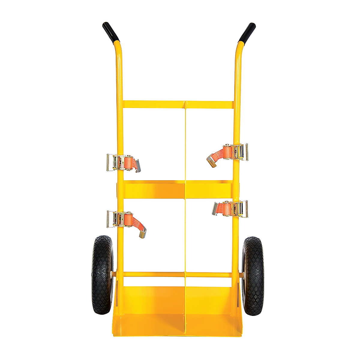 Vestil CYL-E Steel Cylinder Torch Cart with Pneumatic Wheels 23 in. x 34-1/2 in. x 57 in. 500 Lb. Capacity Yellow