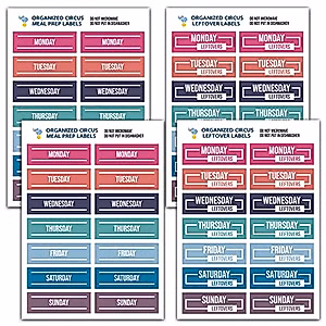 Reusable Food Labels for Food Containers -56 Static Cling Food Label Stickers for Refridgerator/Freezer Organization Fridge Storage Kitchen Accessories Gadgets for Meal Prep Containers (Colorful)