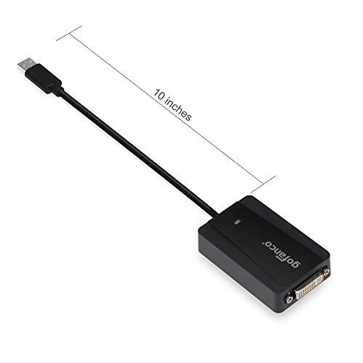 gofanco USB 3.0 to DVI Video Graphics Adapter for Multiple Monitors - Up to 2048x1152 for Windows and macOS, DisplayLink Chip, Includes DVI-to-VGA Adapter for VGA Monitor, USB DVI (USB3DVI)