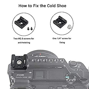 SMALLRIG Cold Shoe Mount Adapter with 1/4’’ Thread Hole for Camera and Camcorder Rigs – 1241