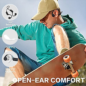 Bone Conduction Headphones, Open Ear Headphones Wireless Bluetooth 5.3, 32G Mp3 Player, Ip68 Waterproof Swimming Headphones, Built-In Mic, True Wireless Headphones For Sports, Running, Cycling, Black
