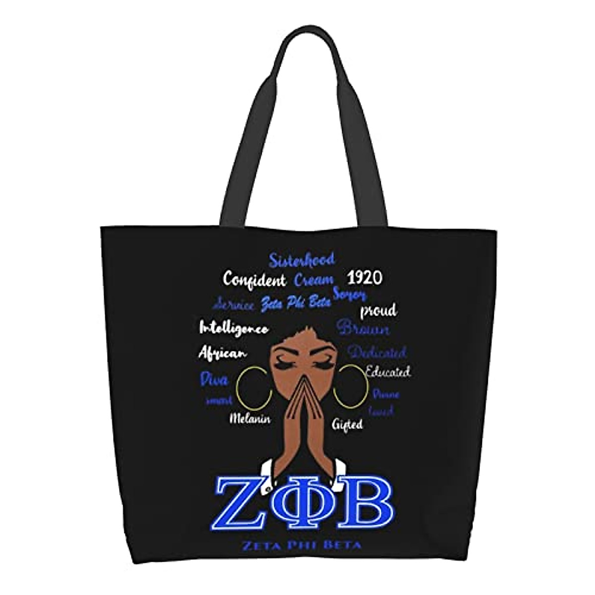 Okarice 1920 Sorority Gifts Paraphernalia For Women Tote Bags Foldable Reusable Canvas Storage Bag Shopping Handbag Shoulder Bag