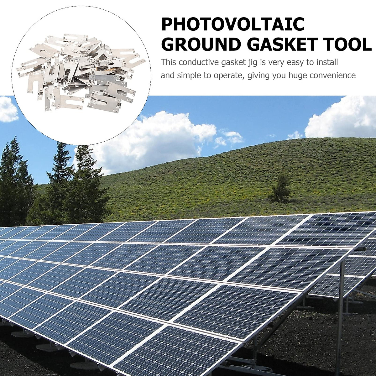 Angoily Solar Panel With Frame PV Grounding Clip Washer Spacer Stainless Steel Photovoltaic Ground Gasket Photovoltaic Rack Conductive Gasket 5mm 50pcs