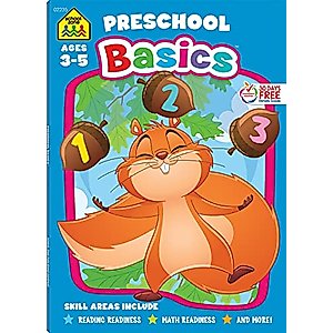 School Zone - Preschool Basics Workbook - 64 Pages, Ages 3 to 5, Colors, Numbers, Counting, Matching, Classifying, Beginning Sounds, and More (School Zone Basics Workbook Series)
