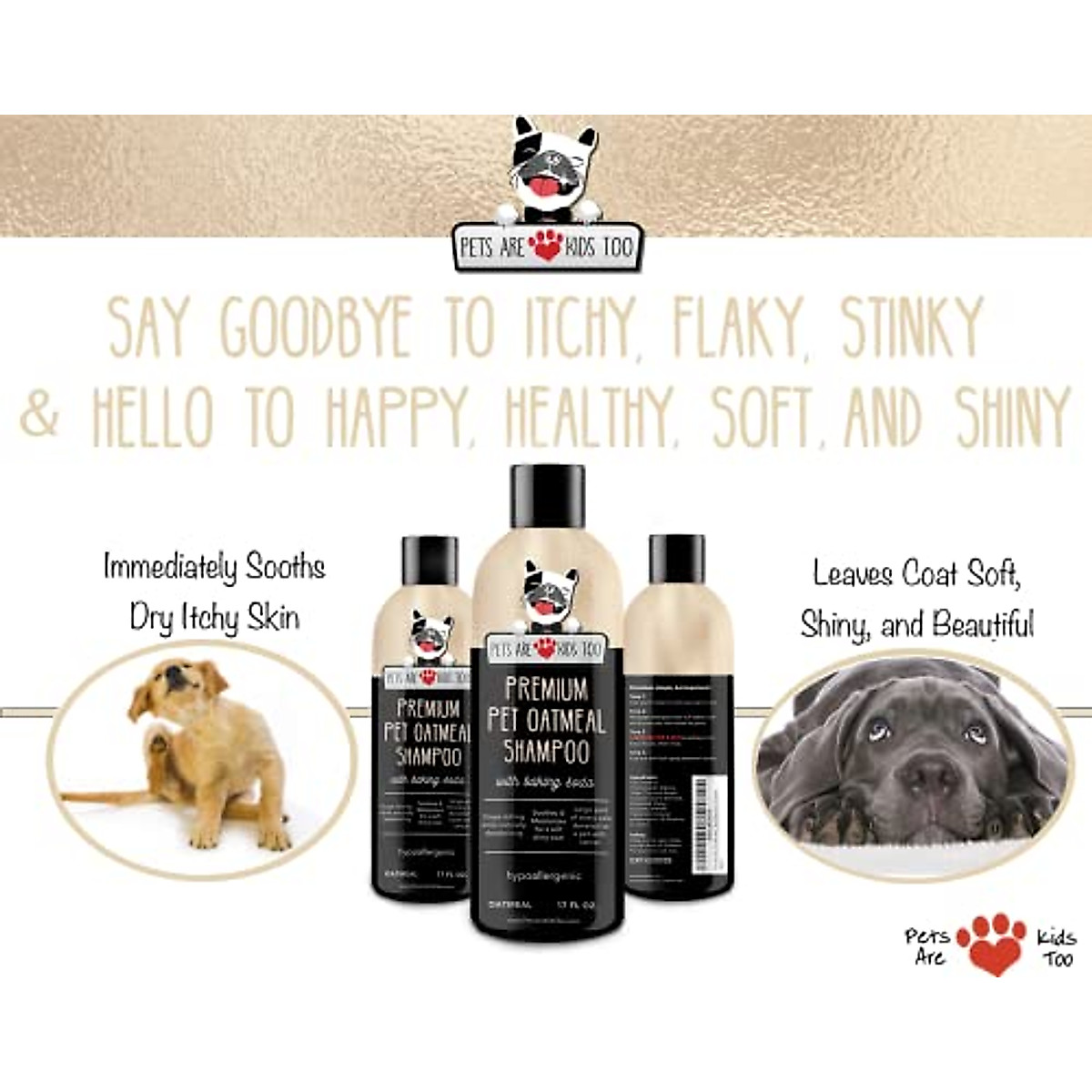 Pet Oatmeal Anti-Itch Shampoo & Conditioner in One! Smelly Puppy Dog & Cat Wash! Relief for Allergies, Itchy, Dry, Irritated Skin!! Smells Amazing! (1 btl)