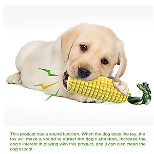 Generic Buddy Dog Chew Toy, Interactive Dog Toys for Agressive Chewers, Chew Toy Cleaning Grinding Teeth, Puppy Durable Squeaky Dog Corn Toy, Yellow