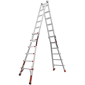 Little Giant Ladders, Revolution with Ratchet Levelers, M26, 26 ft, Multi-Position Ladder, Ratchet™ leg levelers, Aluminum, Type 1A, 300 lbs weight rating (12026-801)