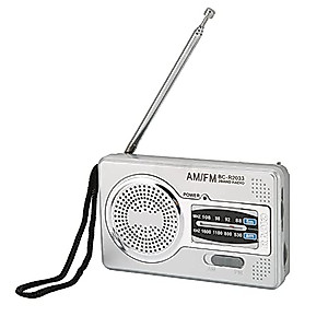 GOWENIC Portable Radio, Mini Pocket AM FM Transistor Radio Battery Powered Weather Radio with Loudspeaker Headphone Jack for Home, Outdoor Travel, Entertainment, Emergency Use