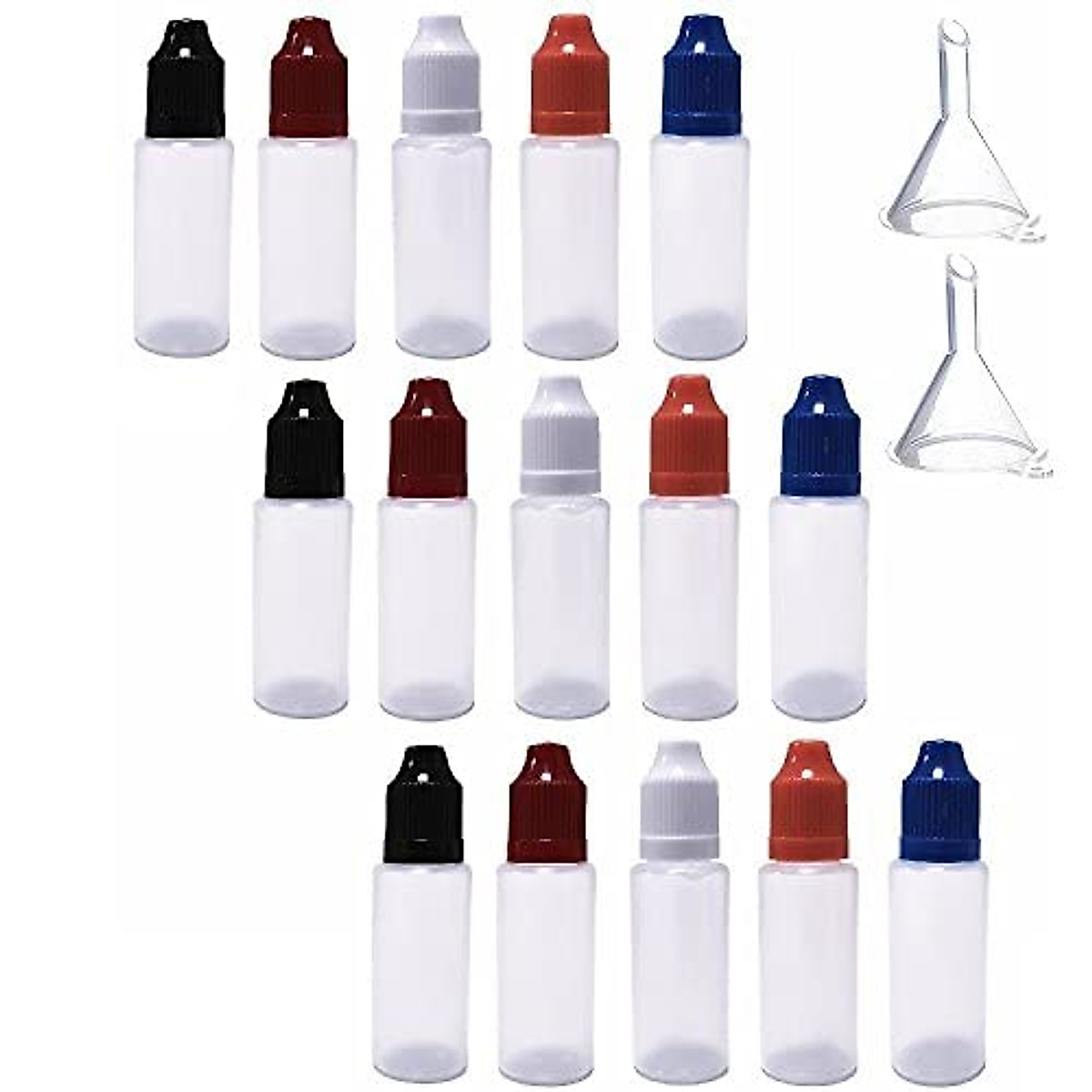 JOYWEE 15 Pack 30ml LDPE Dropper Bottle Funnel Eliquid Applicator Squeeze Dropping Bottle with Thin Tip