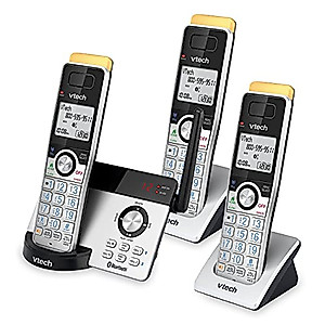 VTech IS8121-3 Super Long Range up to 2300 Feet DECT 6.0 Bluetooth 3 Handset Cordless Phone for Home with Answering Machine, Call Blocking, Connect to Cell, Intercom and Expandable to 5 Handsets