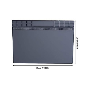 zjchao 9.8 x 13.8 Inch Electronics Repair Work Mat, Non-Slip Rubber Watch Repair Table Pad Watchmaker Maintenance Accessory for Watch Phone Laptop Electronic Repairs Gray