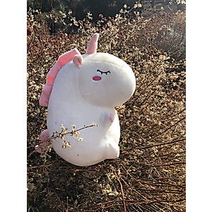 Plushland Soft Plush Unicorn Pillow Stuffed Animal Hugging White Throw Pillow Cushion Toy for Kids Teens Adult Gift Birthday, Valentine, Christmas (Unicorn)