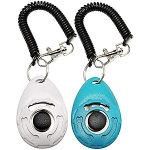 Training Clicker for Pet Like Dog Cat Horse Bird Dolphin Puppy with Wrist Strap, 2 Pack