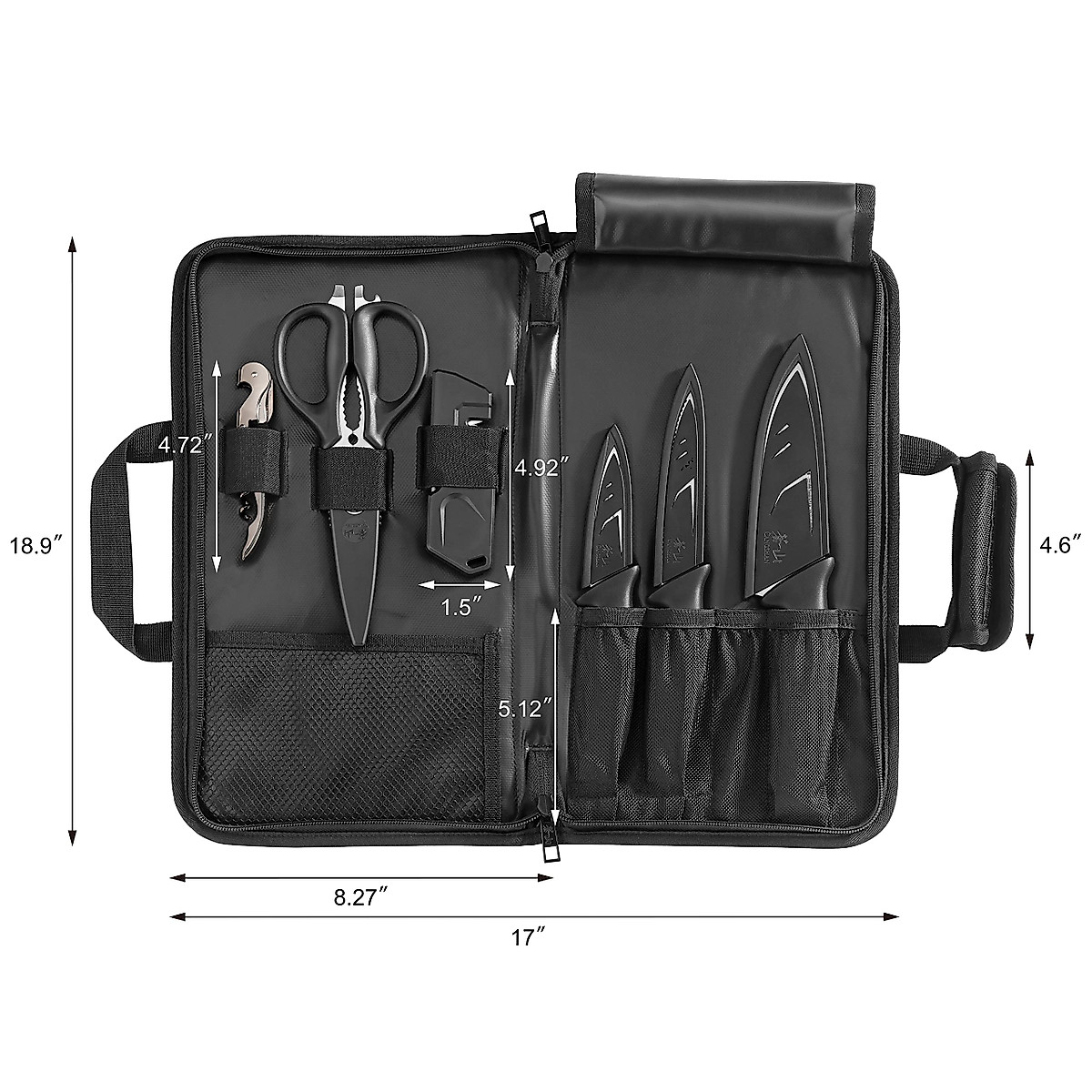 Cangshan Horizon Series 1026689 Swedish 14C28N Steel 7-Piece Travel Knife Bag Set