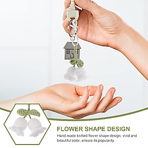 Hand Knitted Pendant Flower Woven Key Chain Flower Knitted Key Chain Bag Pack Decor Daily Dress