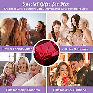 Nupdot Silver February Birthstone Teardrop Stud Earrings for Women, 925 Sterling Silver Post Cubic Zirconia Faux Diamond Halo Studs Jewelry for Birthday Christmas Bridesmaids Gifts