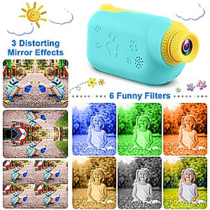 GKTZ Kids Video Camera Digital Camera Camcorder Birthday Gifts for Boys and Girls Age 3 4 5 6 7 8 9, HD Children Video Recorder Toy for Toddler with 32GB SD Card - Blue