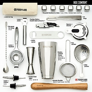 Cocktail Shaker Set | Mixology Bartender Kit | 22 Pieces Complete Premium Barware Tool Sets | All The Best bar Essentials for The Home and Professional Bartender | High-End Bartending kit