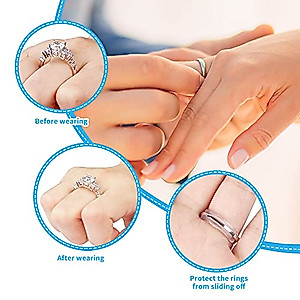 Ring Size Adjuster for Loose Rings, Multiple Size, Ring Sizer, Mandrel for Making Jewelry Guard, Resizer, Spacer, Spiral Silicone Tightener Set with Polishing Cloth