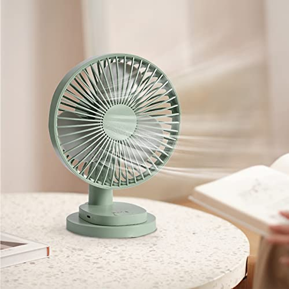 XUnion Portable Desktop Fan Oscillating Fan Four Speeds Cooling Fan Strong Wind Quiet Operation Work Fan for Home Bedroom Office Des