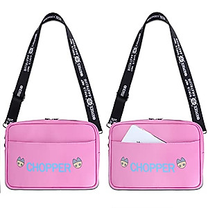 Roffatide Anime One Piece Crossbody Bag Tony Tony Chopper Small Shoulder Bag Sling Bag Girls Crossbody Handbag Pink
