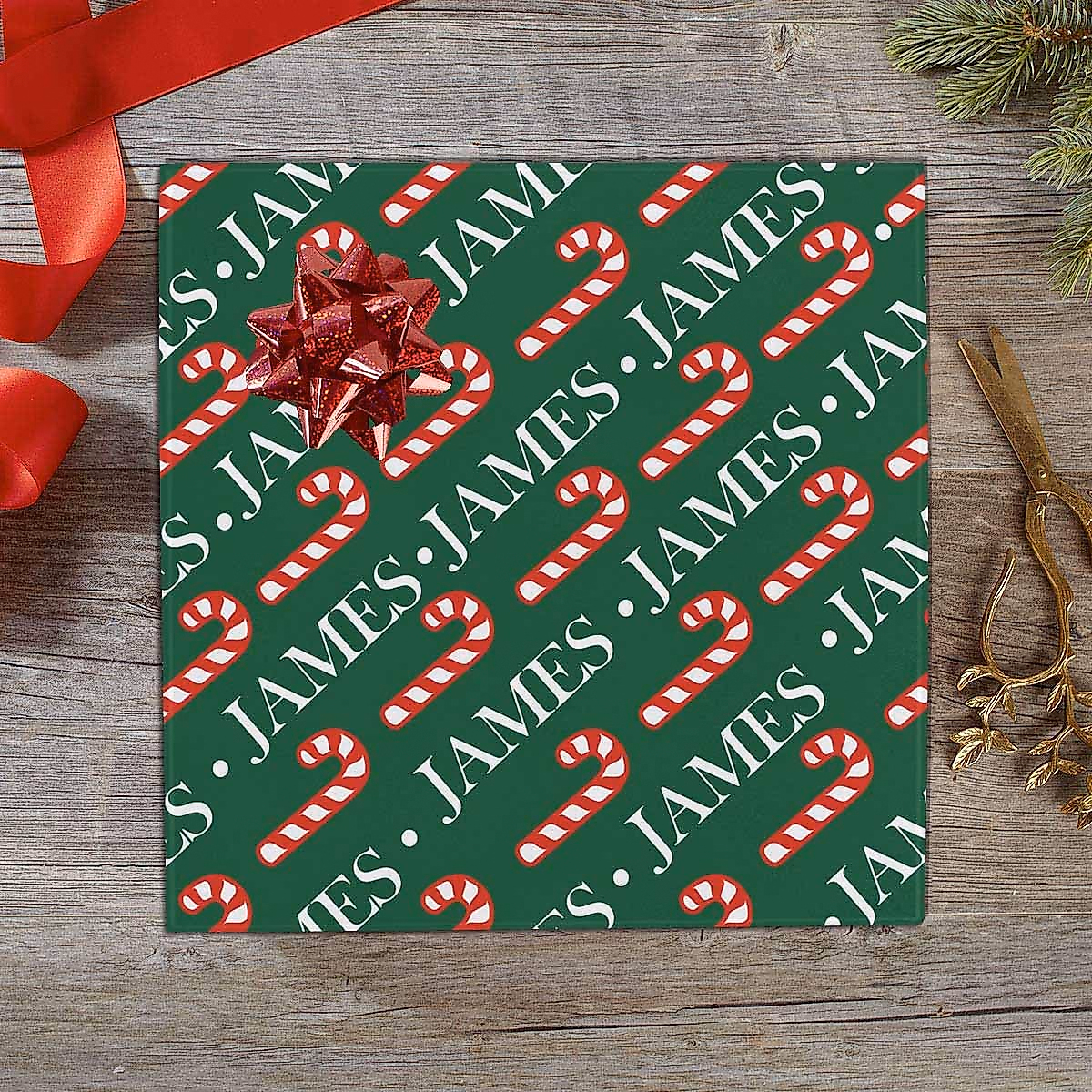 Artsadd Personalized Christmas Wrapping Paper Rolls for Boys&Girls Kids Adults, Custom Gift Wrapping Paper Roll 58 x 23 Inches