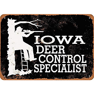 Fafush 8 x 12 Metal Sign - Iowa Deer Control Specialist - Vintage Look