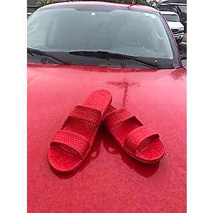 J-Slips Mens Hawaiian Jesus Sandals in 6 Cool Colors - Big Men Sizes (Red M9.5)
