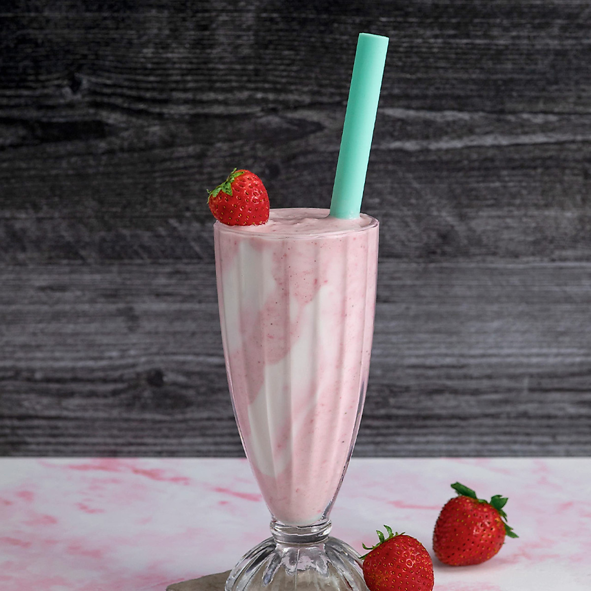 GIR: Get It Right | Extra Wide Reusable Straws for Smoothies, Boba Tea + Milkshakes | Great for Hot + Cold Drinks |, Sunny, 2-Pack, 2 Count