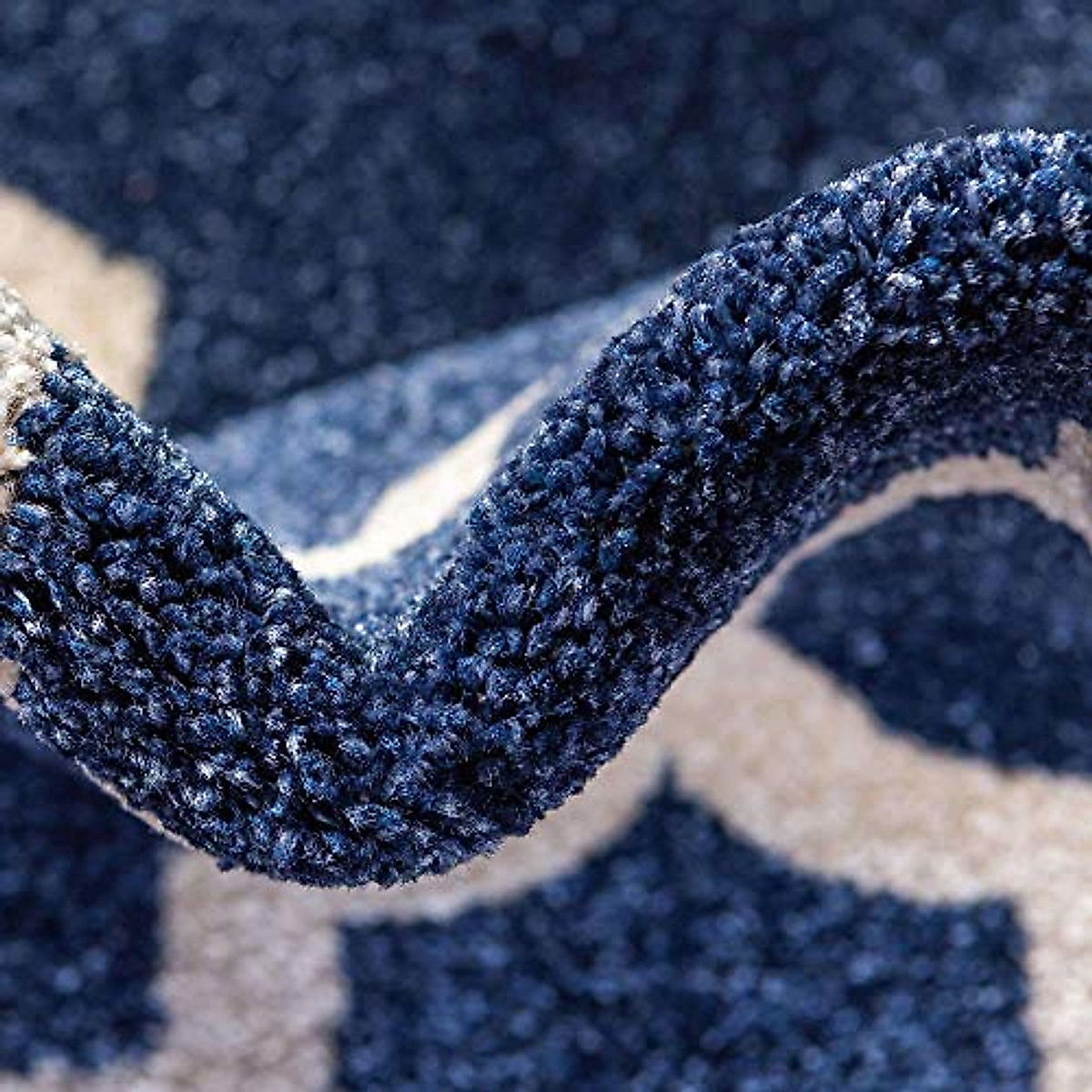 Unique Loom Trellis Collection Modern Morroccan Inspired with Lattice Design Area Rug, Runner 2' 0" x 6' 1", Dark Blue/Navy Blue