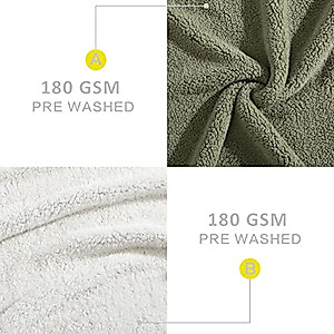 Nautica- Throw Blanket, Ultra Soft Plush Sherpa Home Décor, Reversible All Season Bedding (Solid Green/Ivory, 50 x 60)