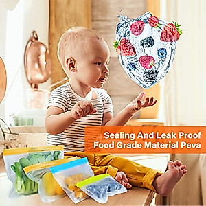 LISOVEVRR Reusable Storage Bags, 6 Pack Reusable Gallon Freezer Bags BPA Free Food Bags Leakproof Silicone Bag for Marinate Meats, Cereal, Sandwich, Snack, Home Organization