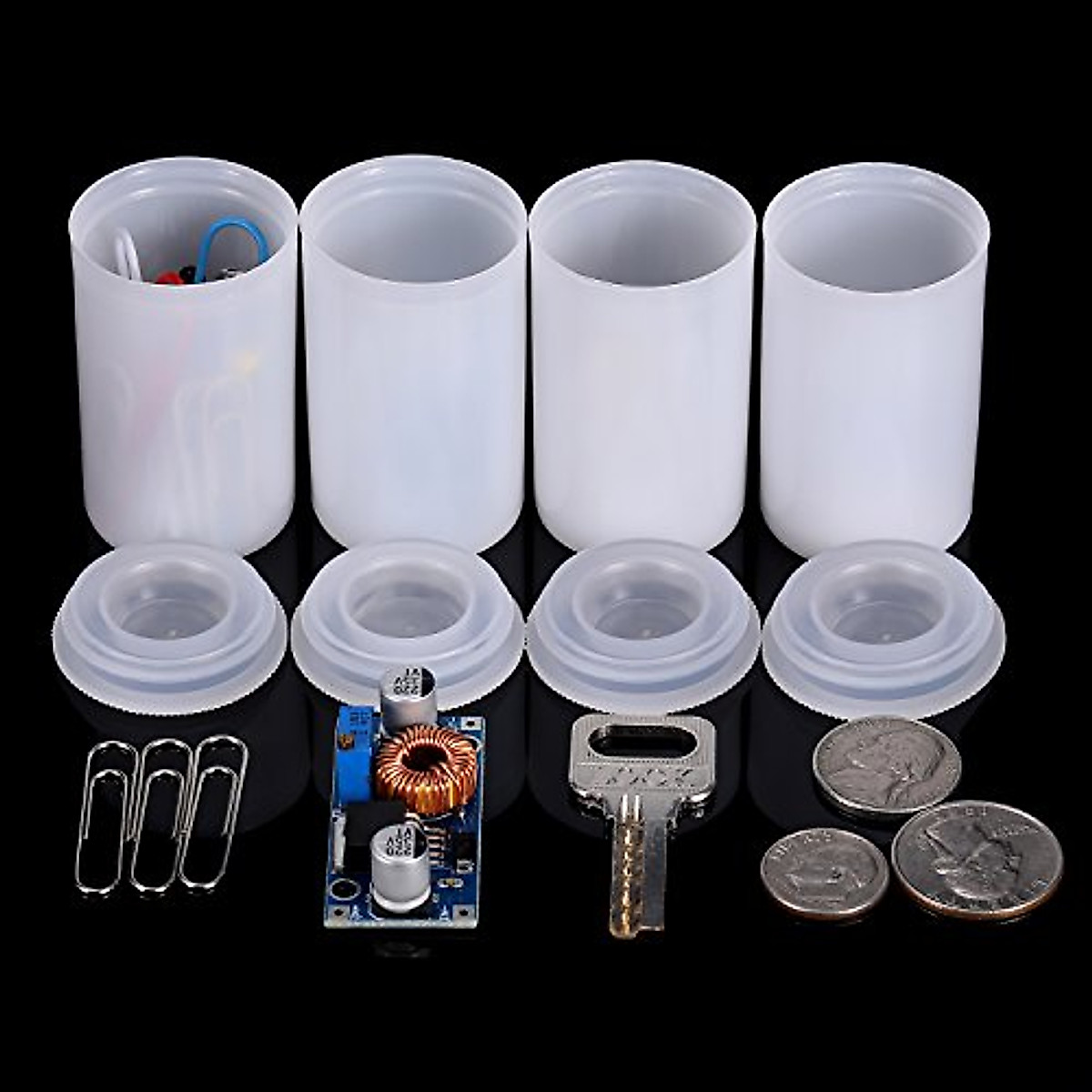 30 Pieces Plastic Film Canister Holder, 35 mm Empty Camera Reel Containers, Storage Containers Case with Lids for Storing Small Accessories, Film, Keys, Coins, Art Beads (White)