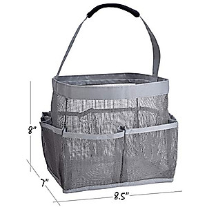 Mesh Shower Bag - Easily Carry, Organize Bathroom Toiletry Essentials While Taking a Shower. (9-Pockets | Grey)